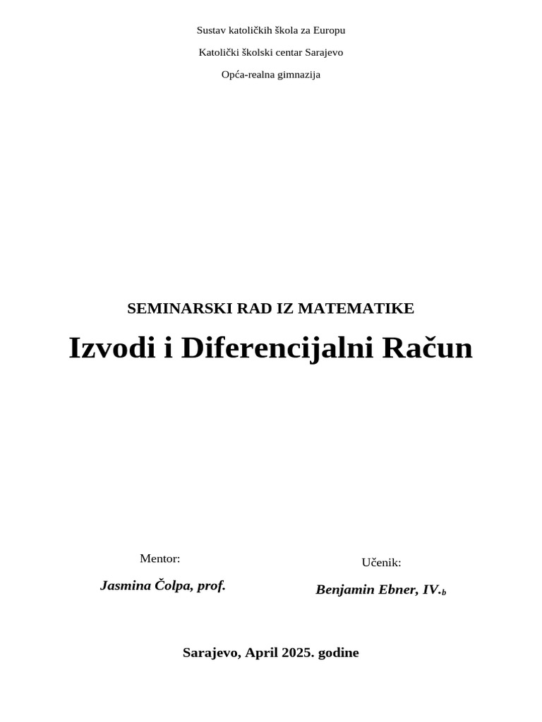 Izvod I Diferencijalni Racun | PDF