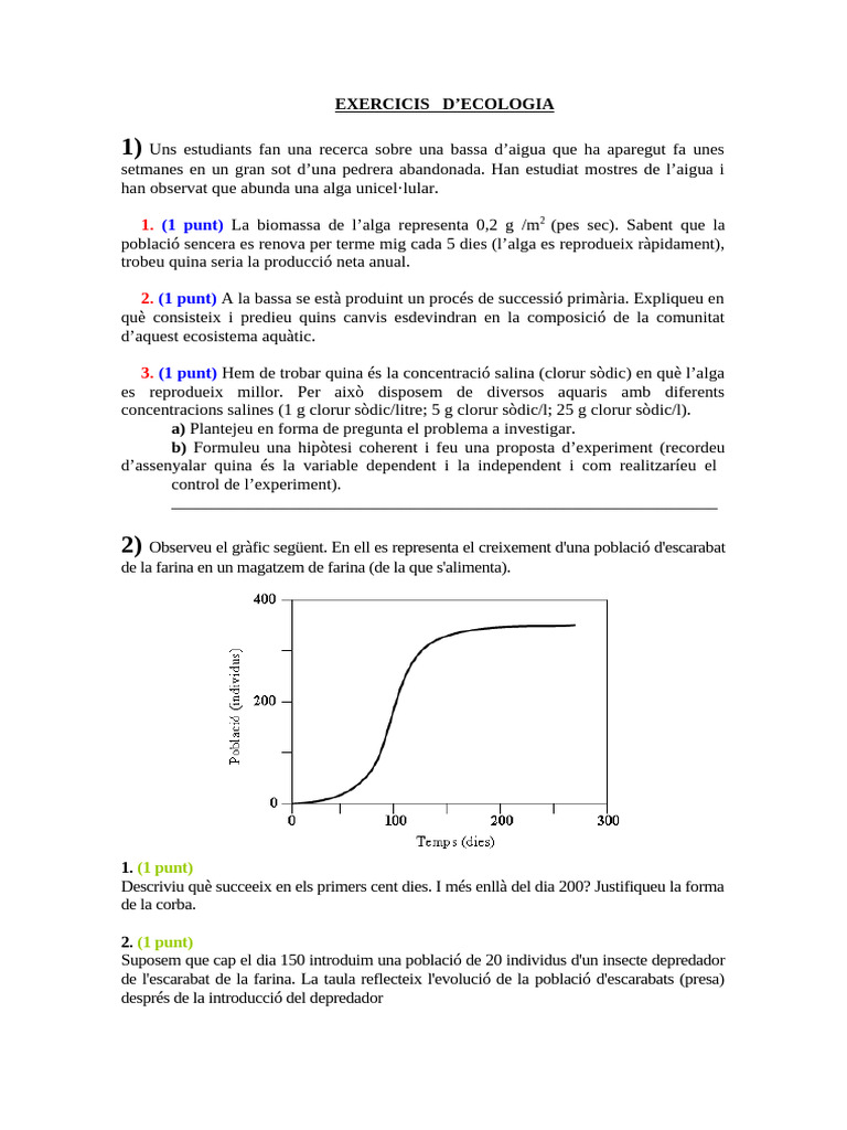 Exercicis Decologia | PDF