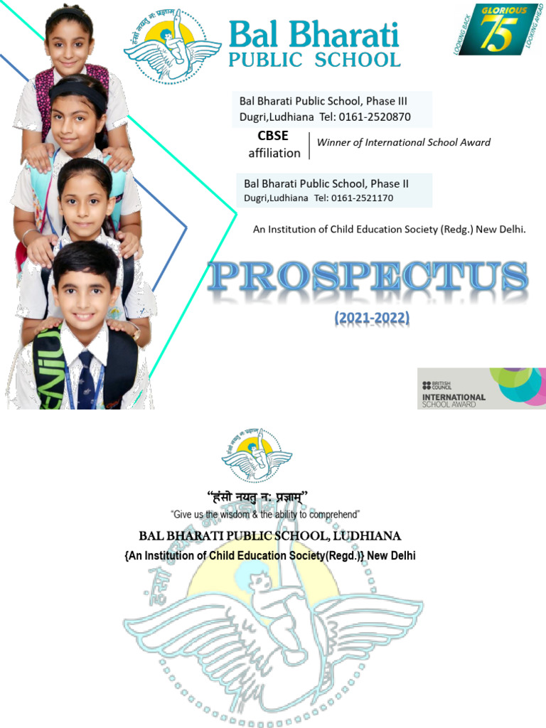 Bal Bharti Prospectus-2021-22 | PDF