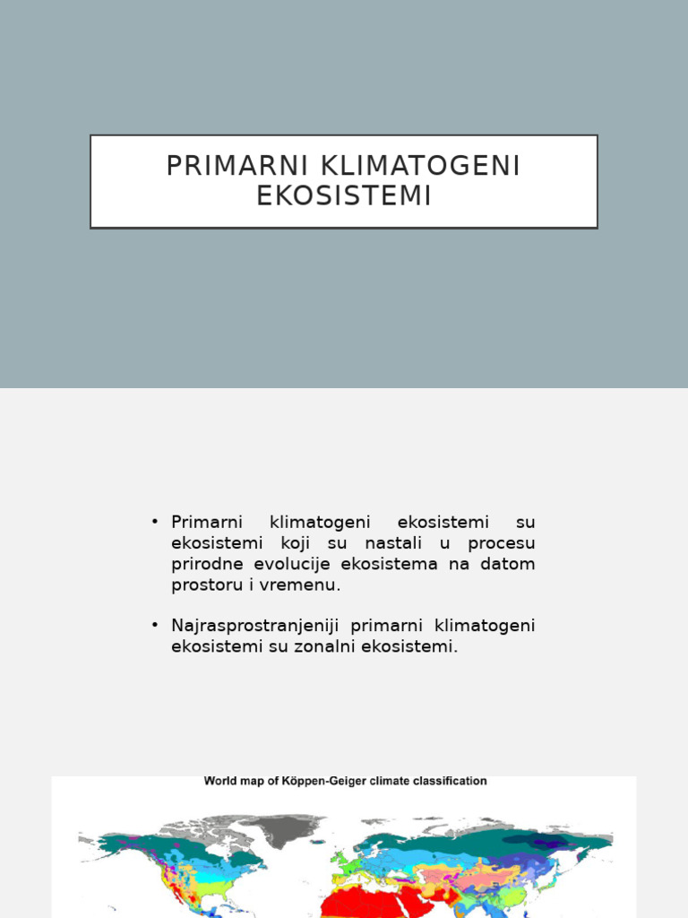 Primarni Klimatogeni Ekosistemi | PDF
