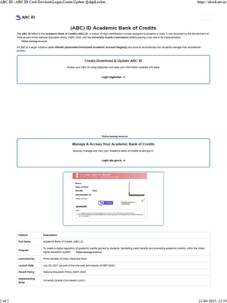 ABC ID - ABC ID Card Dowload, Login, Create, Update @DigiLocker & ABC ...