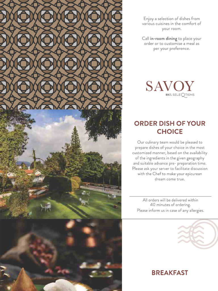 Savoy Ihcl Seleqtions Menu Card April 2023 | PDF