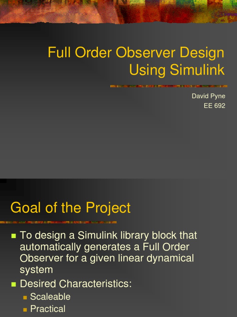 Full Order Observer Design Using Simulink | PDF | Dynamical System ...
