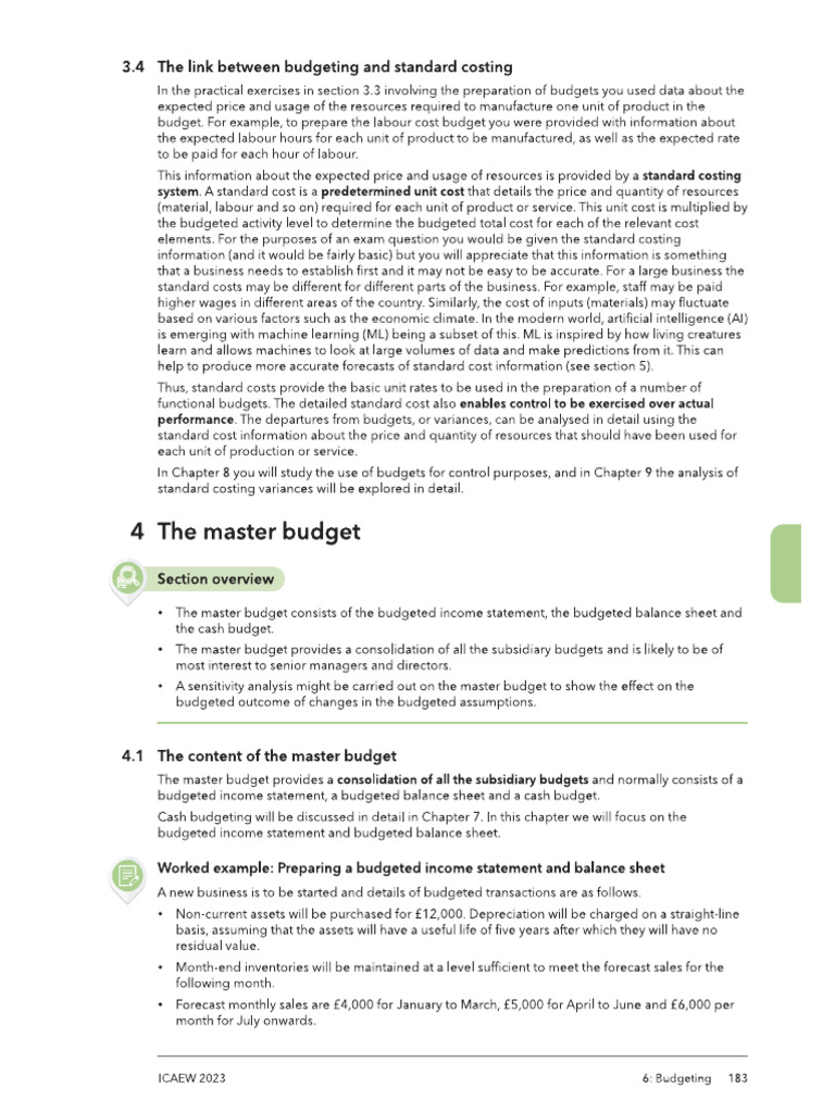 Master Budget Pdf