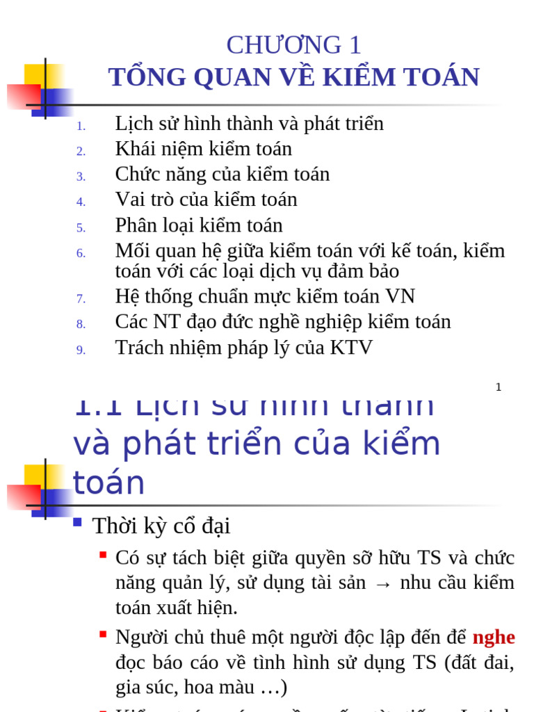 CHƯƠNG 1_Tong Quan Ve Kiem Toan | PDF