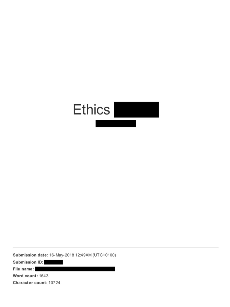 Ethics Example Part 2 Based On A Systematic Review 2019 REDACTED - DO NOT | PDF | Methodology ...