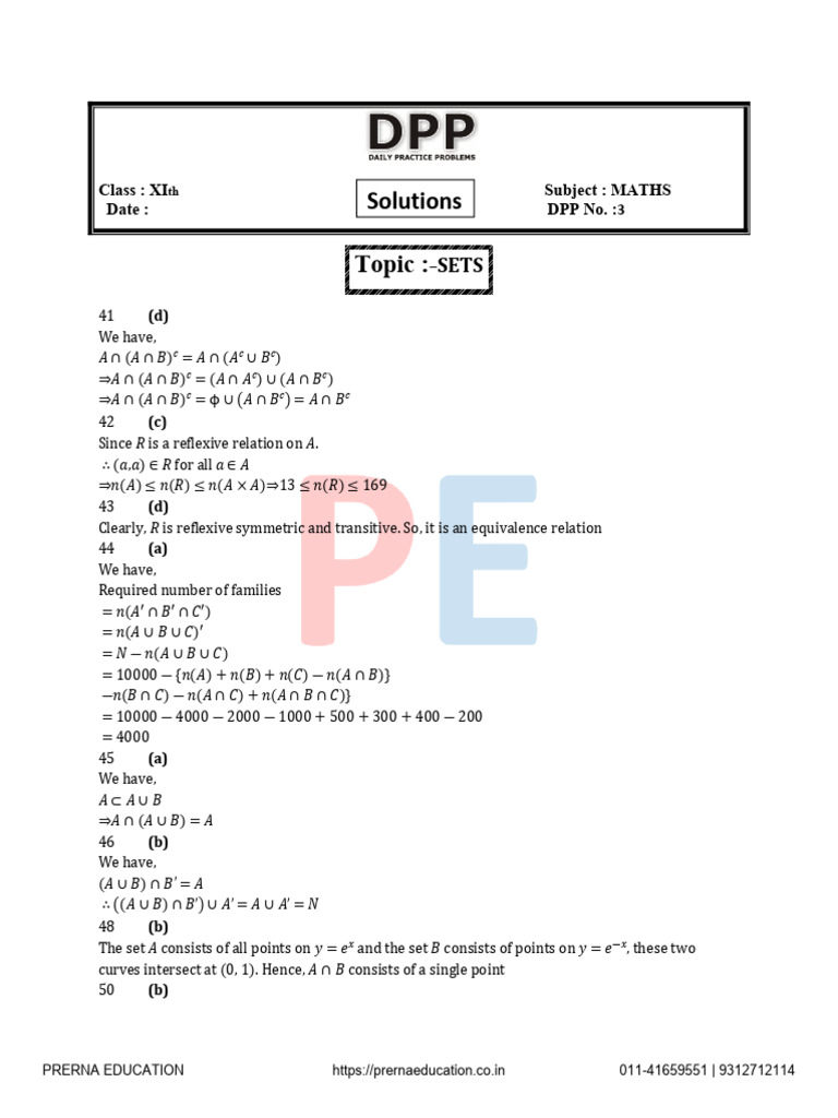 SETS-DPP-3-Solution-min | PDF | Geometry | Analytic Geometry