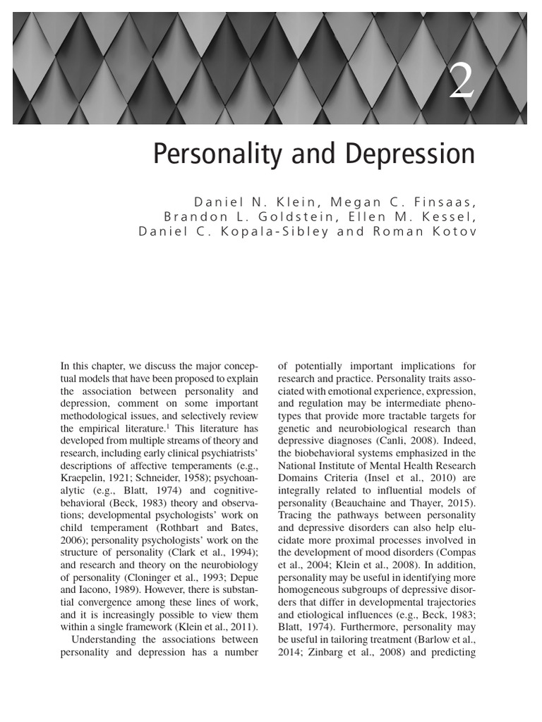 Personality Traits and Depression Links | PDF | Major Depressive ...
