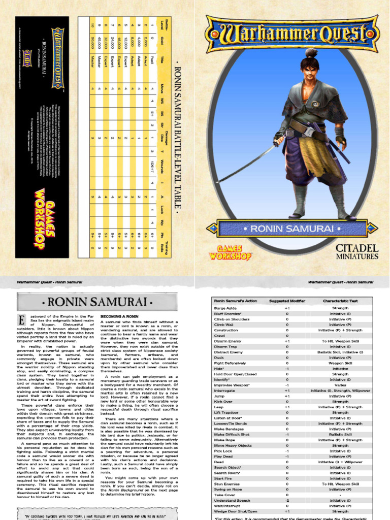 Ronin Samurai Rulebook (Rev 2.0) Booklet | PDF