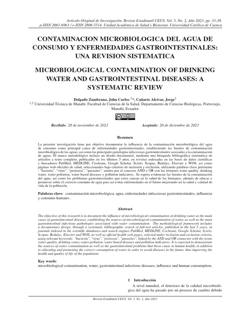 200-Texto Del Artículo-392-1-10-20240923 | PDF | Agua | Heces