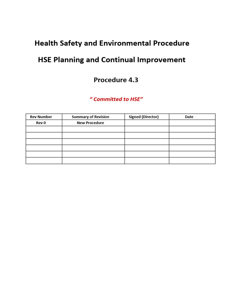 HSE Planning and Continual Improvement 1649867401 | PDF | Regulatory ...