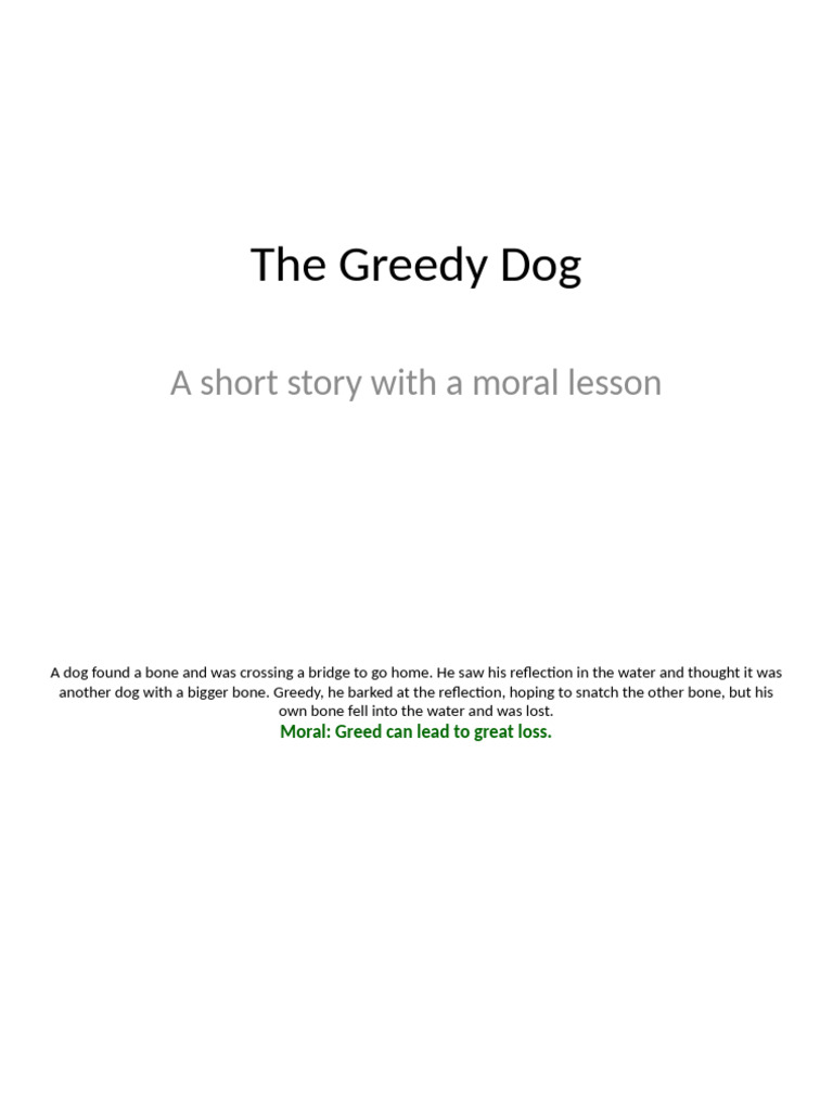 Story 2 The Greedy Dog | PDF