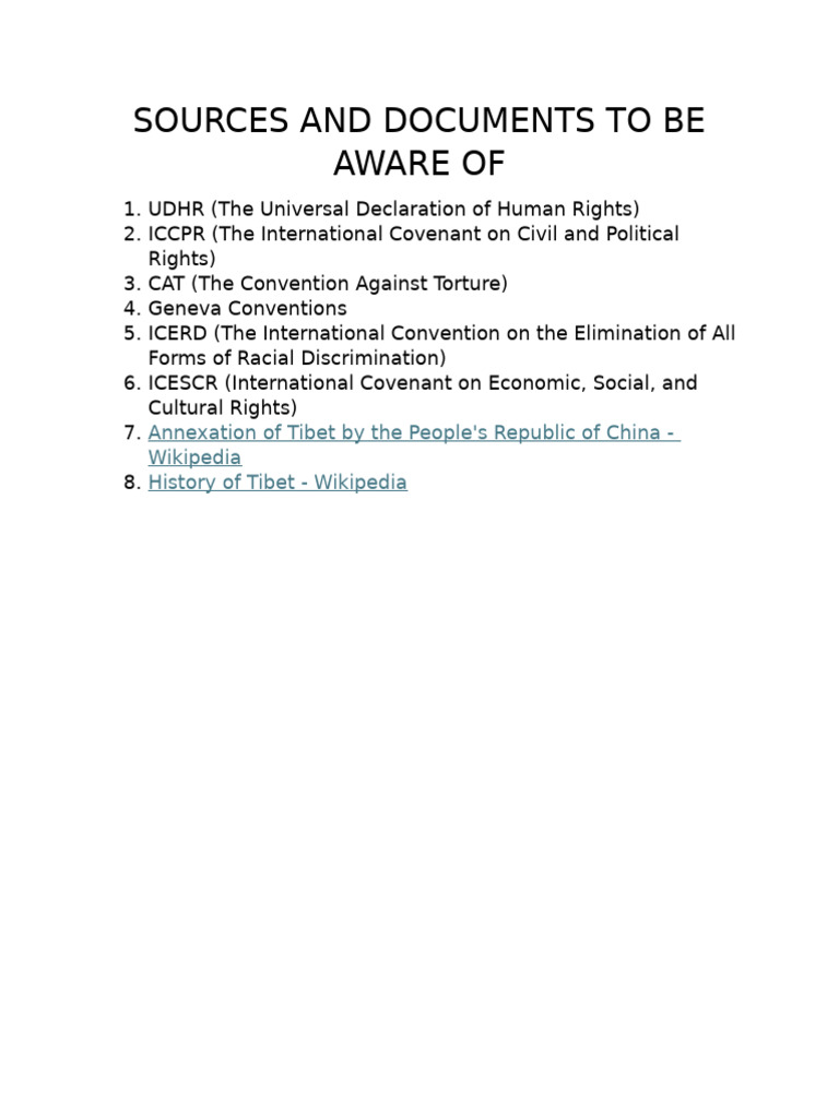Sources and Documents To Be Aware of | PDF