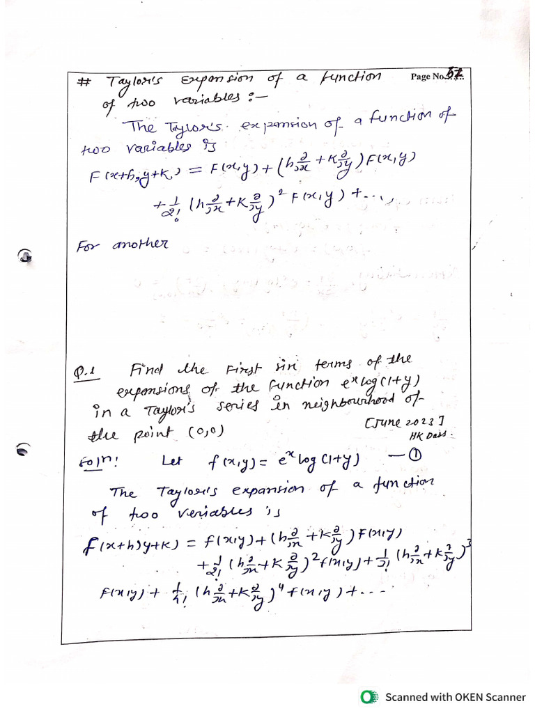 Taylor's Theorem For Two Variables | PDF