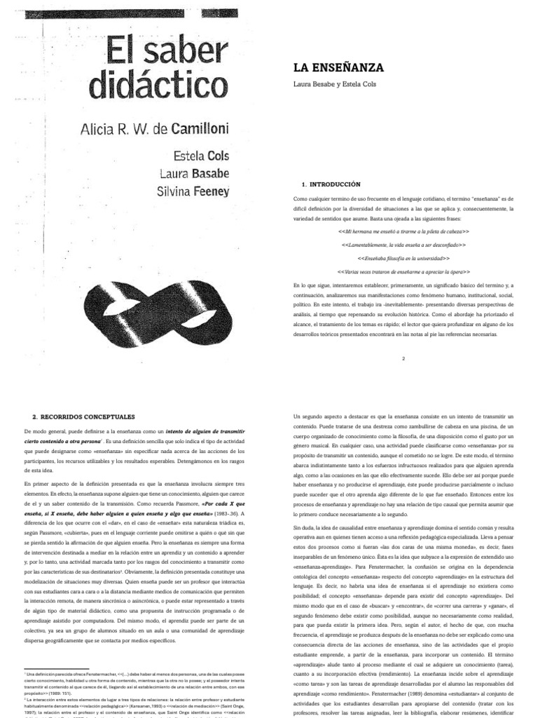 Besabe y Cols La Ense-Anza | PDF | Enseñando | Aprendizaje