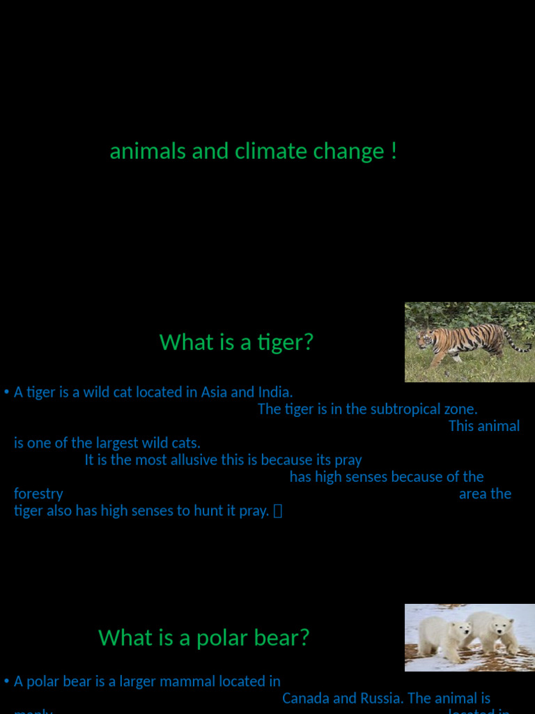 Animals and Climate Change ! | PDF