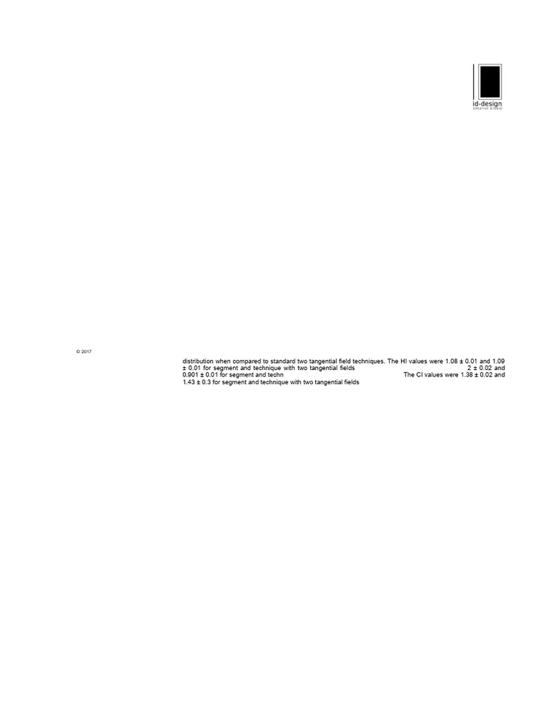Conformity Index and Homogeneity Index of The Postoperative Whole ...
