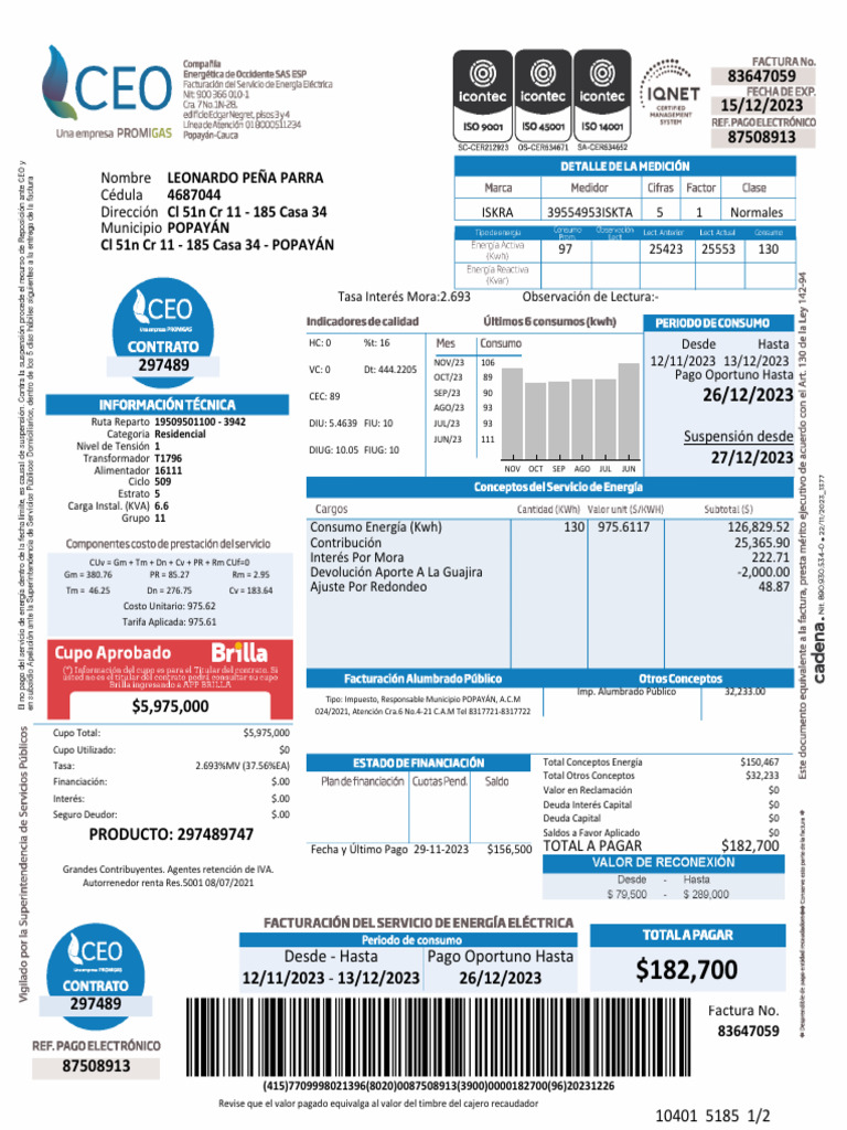 Factura 202312 | PDF | Impuestos | Finanzas del gobierno