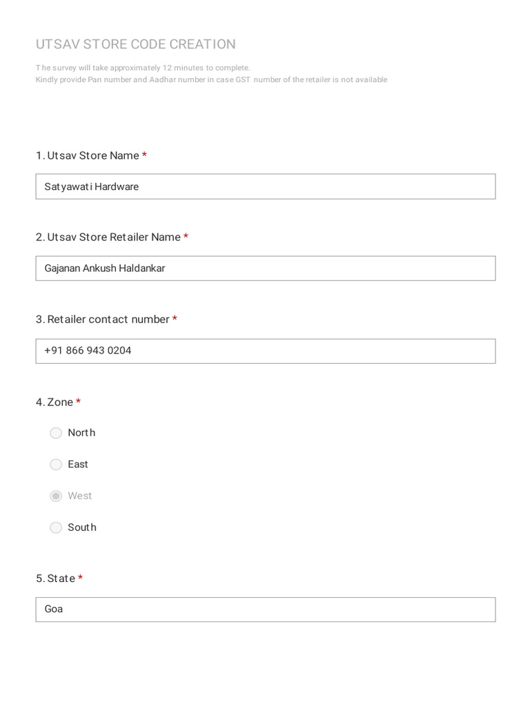 Utsav Store Code Creation | PDF