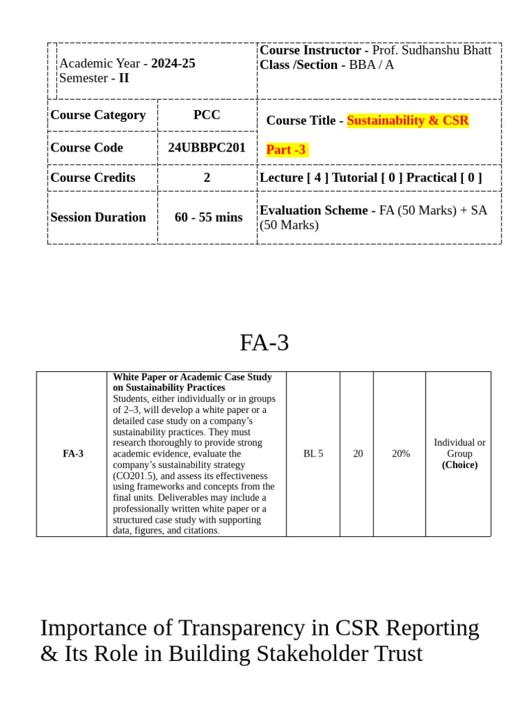 Transparency in CSR Reporting Essentials | PDF | Corporate Social ...