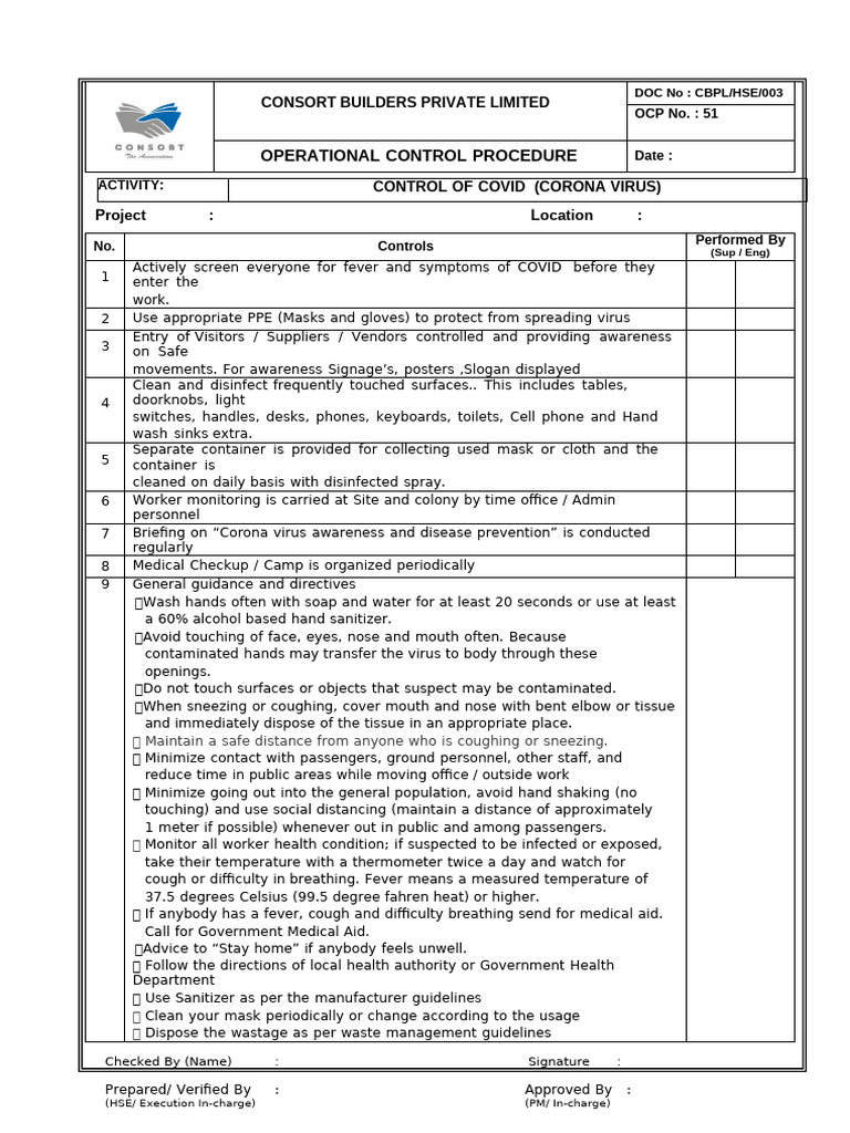 OCP 51-Control On COVID 19 | PDF | Health Sciences | Microbiology