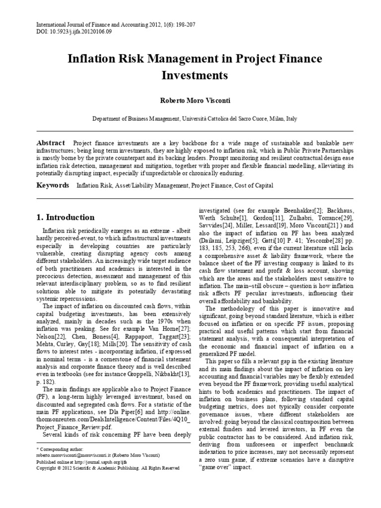 Inflation Risk Management | PDF | Inflation | Internal Rate Of Return