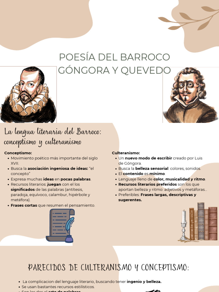 Poesía Del Barroco Góngora y Quevedo | PDF | Poesía | Metáfora