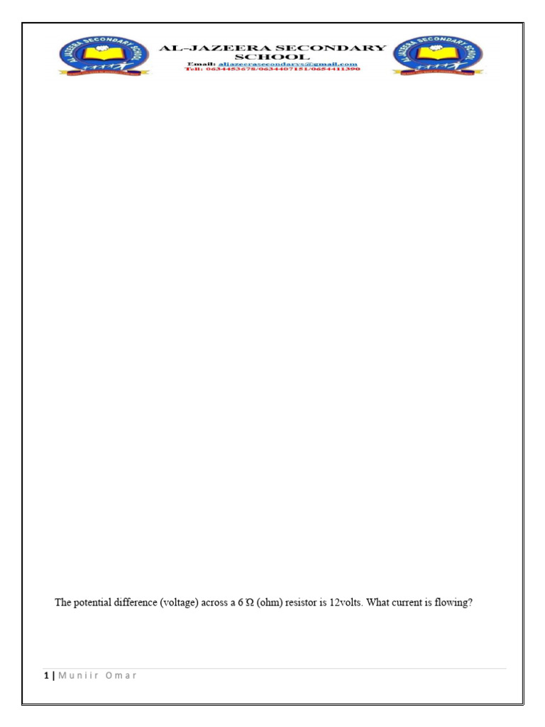 Assignment Chapter - 5 Current Electricity | PDF | Volt | Series And Parallel Circuits