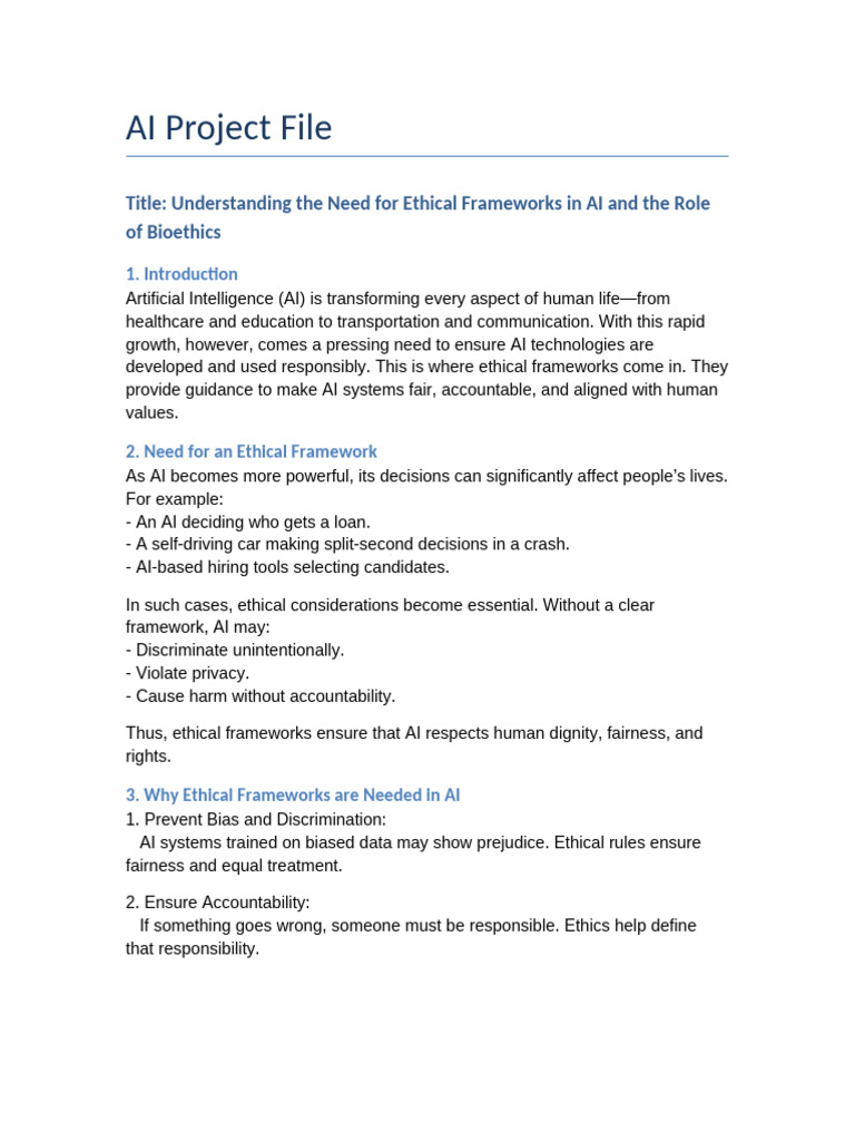 AI Project Ethical Frameworks | PDF | Artificial Intelligence ...