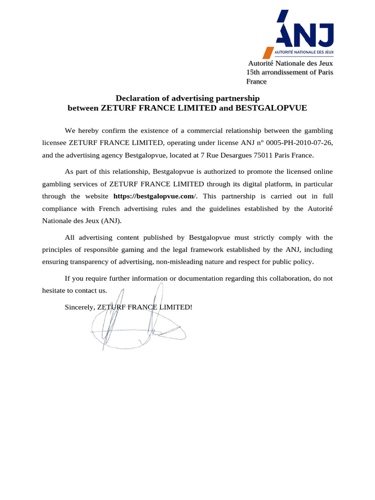 France Letter ZETURF | PDF