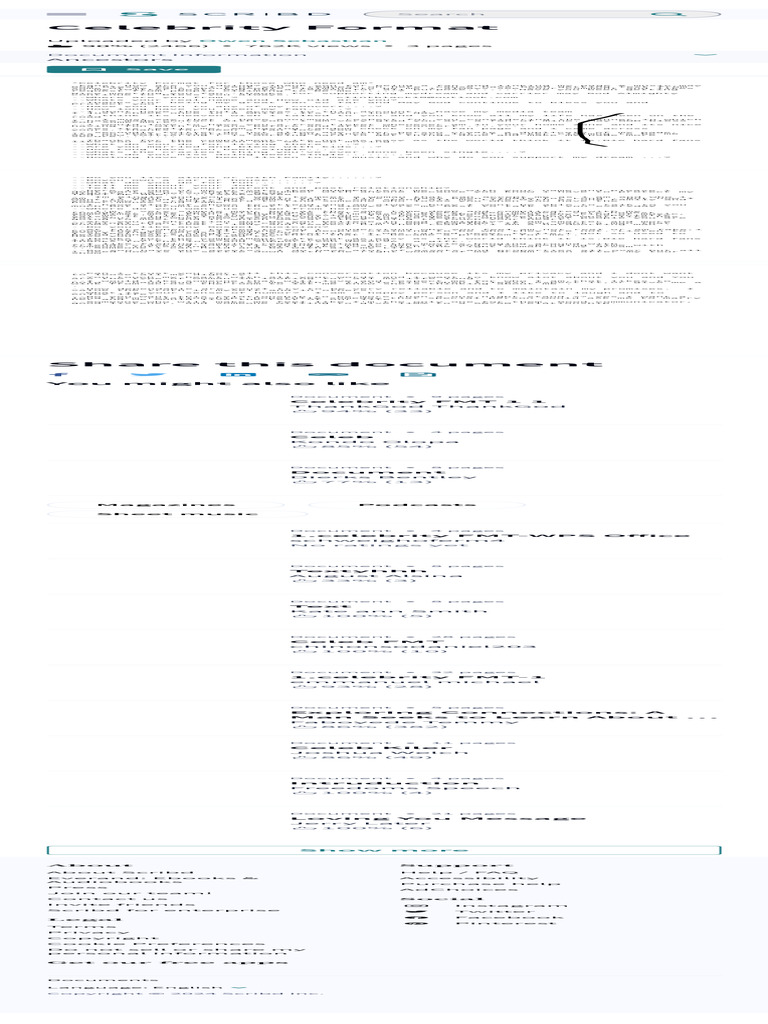 Celebrity Format PDF | PDF