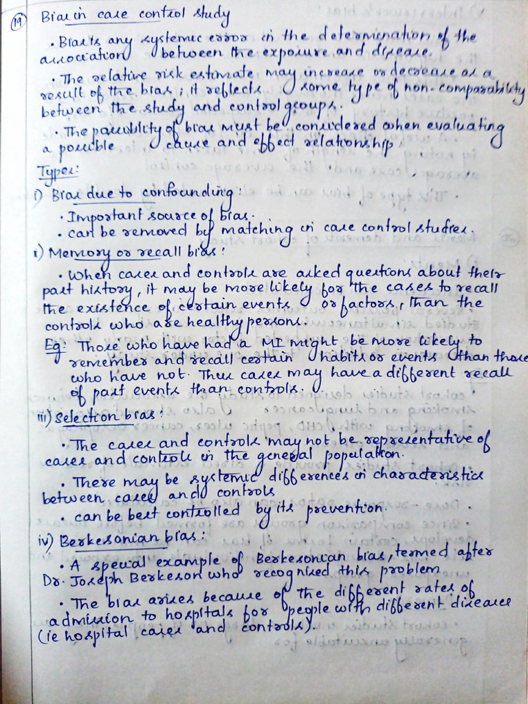 Bias in Case Control Study | PDF