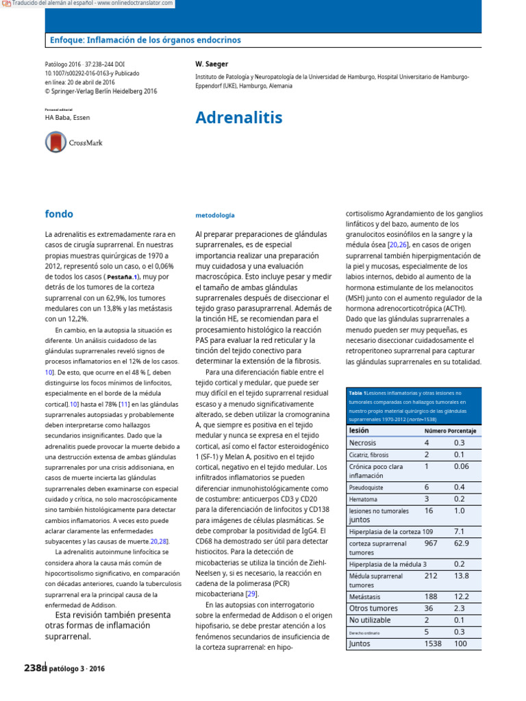 Adrenalitis Autoinmune Linfoblastica | PDF | Glándula suprarrenal ...