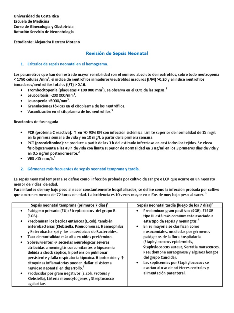 Sepsis Neonatal | PDF | Septicemia | Patologia clinica