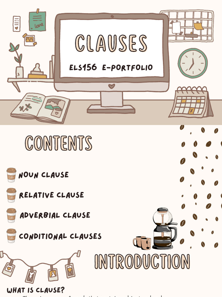 Grammar: Types of Clauses Notes | PDF | Clause | Adverb
