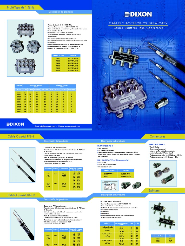 Catalogo Dixon | PDF | Cable coaxial | Ingeniería de difusión