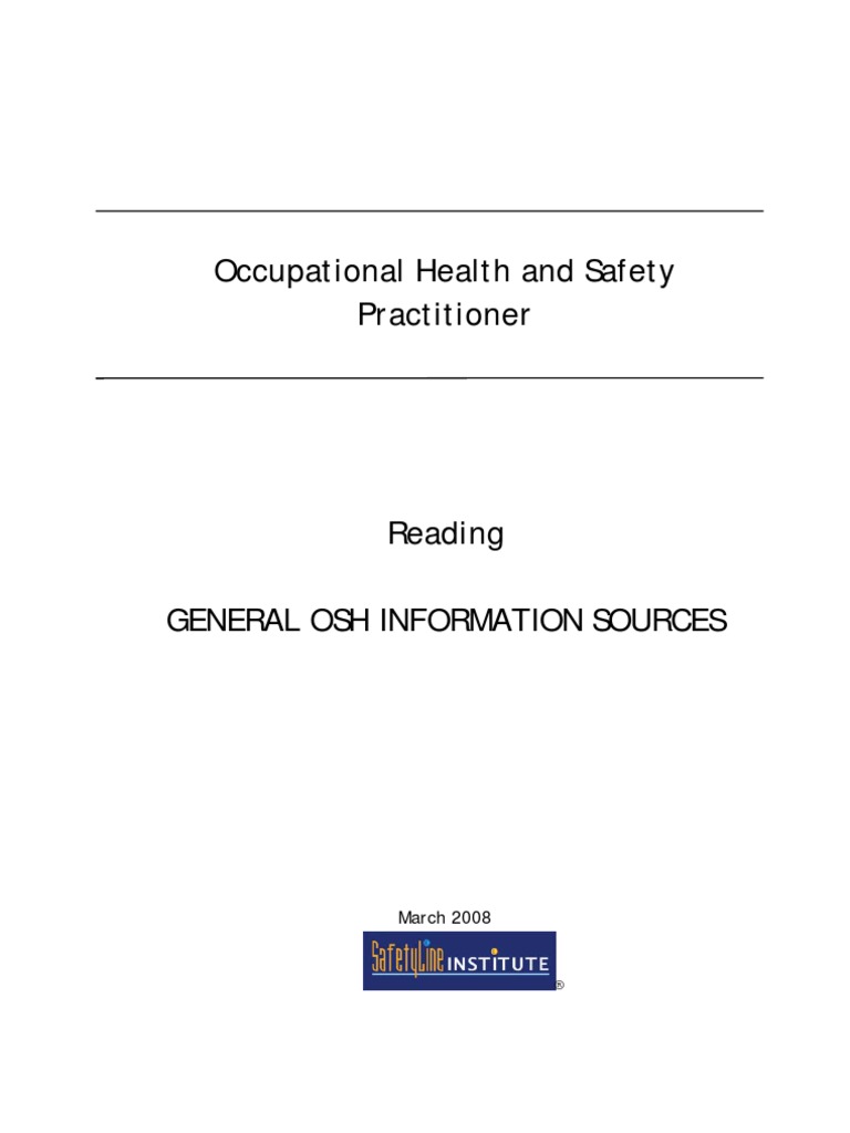 Osh Information Sources | PDF | Occupational Hygiene | Occupational ...