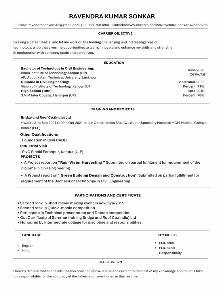 Ravendra's CV - 20250525 - 093219 - 0000 | PDF