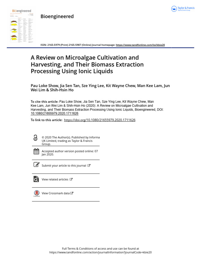 Biomass Extraction by Ionic Methods | PDF | Chemistry