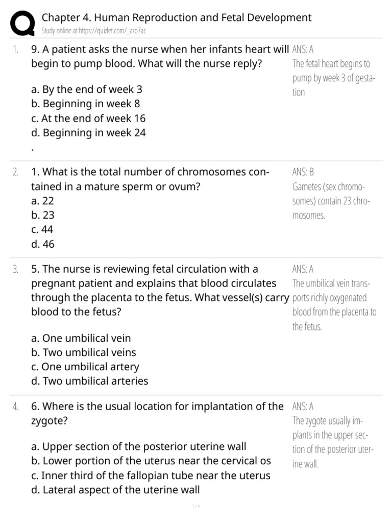 Chapter 4. Human Reproduction and Fetal Development | PDF | Fetus | Human Reproduction