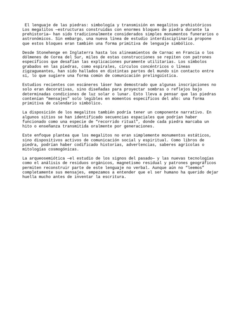 El lenguaje de las piedras simbolog | PDF