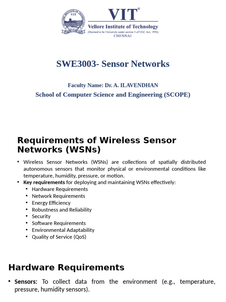 Wsn Requirements Module 1 | PDF | Wireless Sensor Network | Computer ...