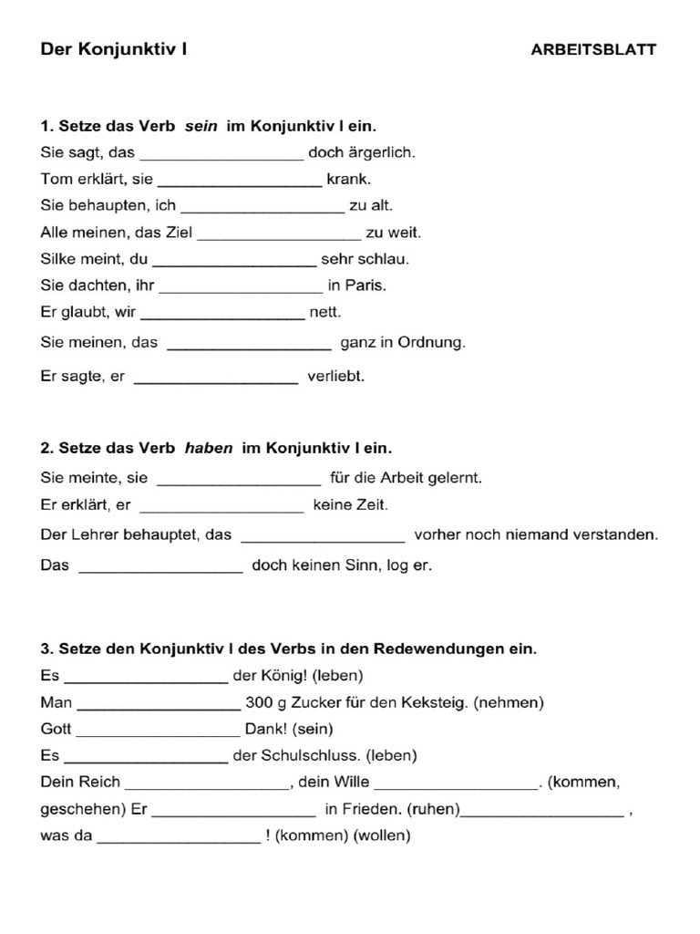 Konjunktiv I&II | PDF