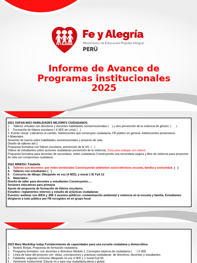 Avance de Programas 20225 | PDF