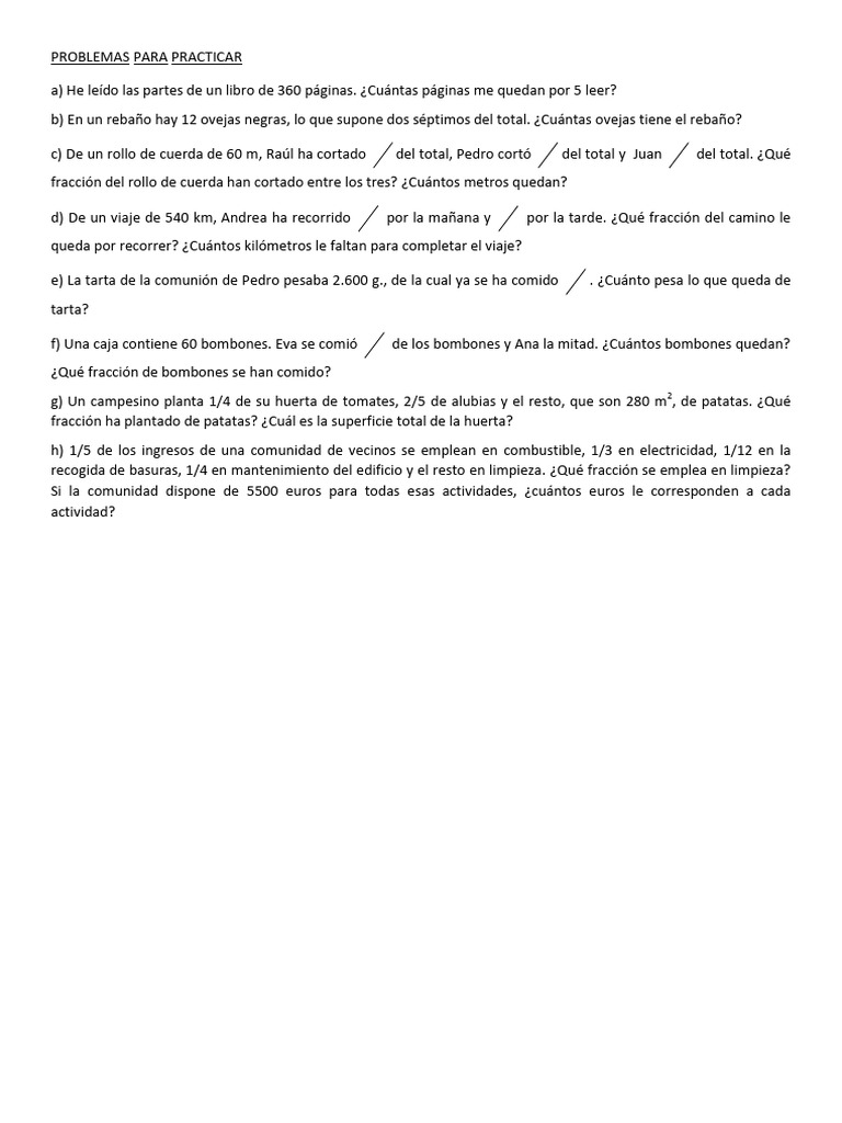 Problemas para Practicar | PDF