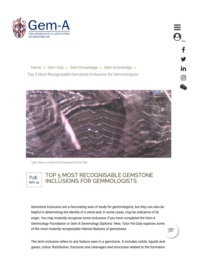 Top 5 Most Recognisable Gemstone Inclusions For Gemmologists | PDF ...