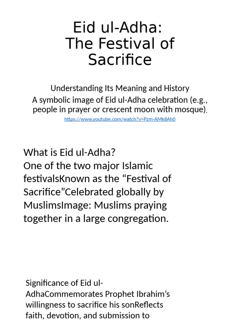 Eid ul-Adha: Meaning and Significance | PDF