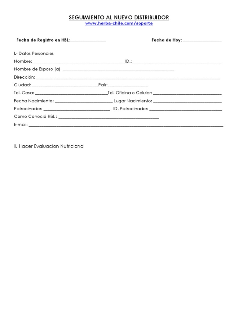 Segundo Contacto y Ficha Para Nuevo Distribuidor1 | Business