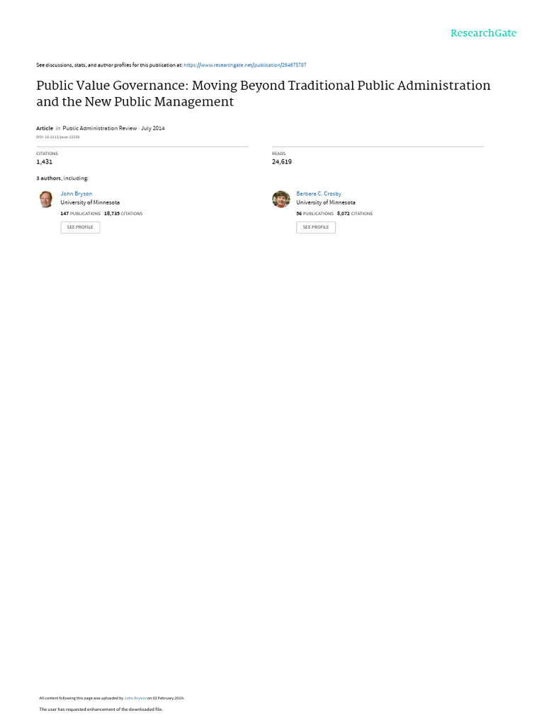 Public Value Governance in Administration | PDF | Rationality | Theory