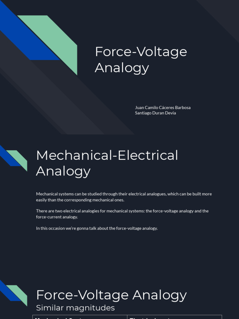 Analogy Force Voltage | PDF